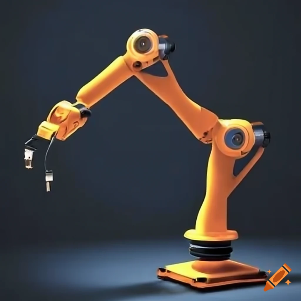 Robotic arm handling a cable on Craiyon