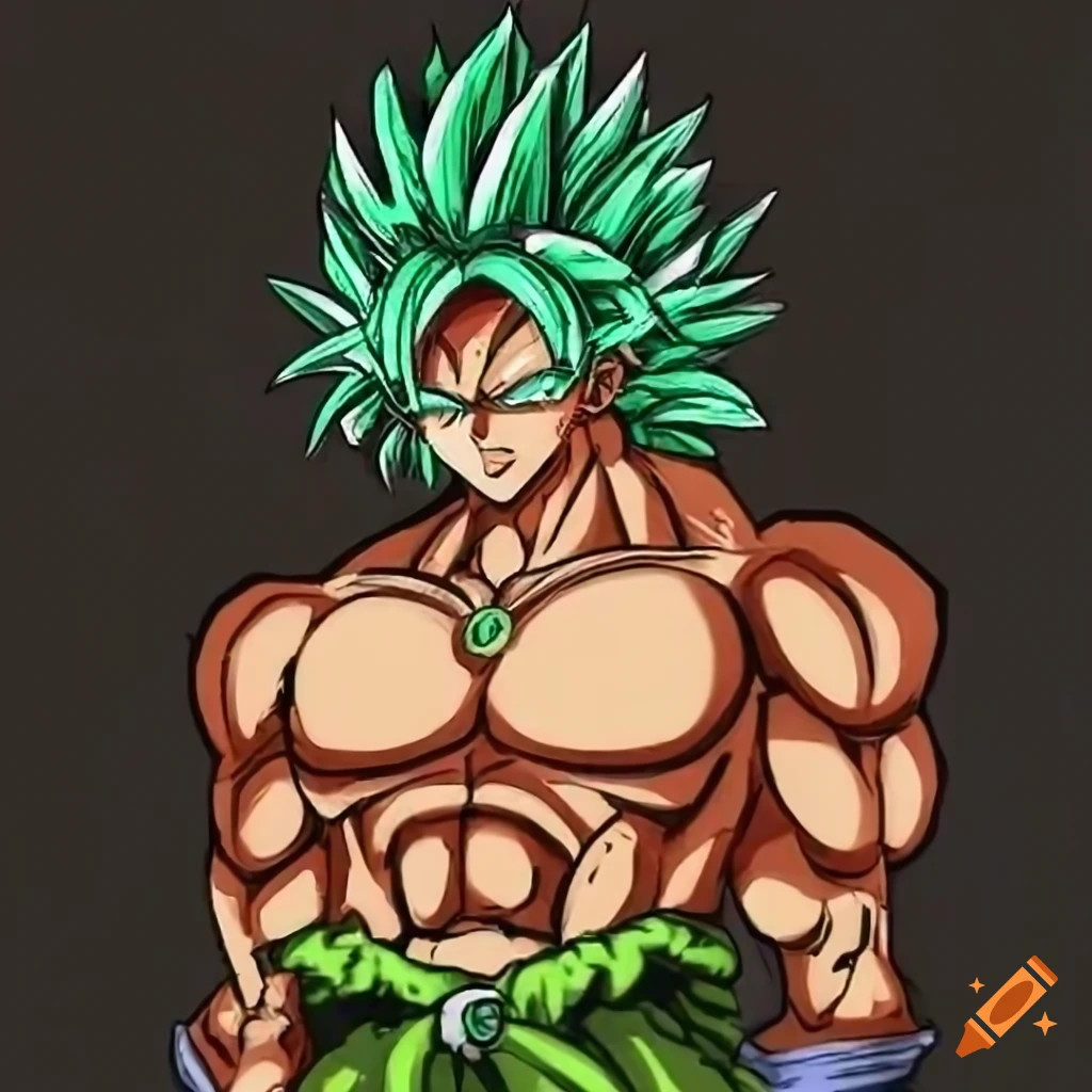 Broly depicted as a zombie on Craiyon
