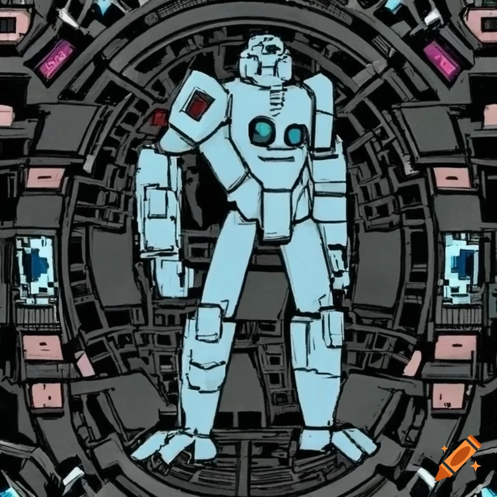 Rom spaceknight illustration by bryan lee o'malley on Craiyon