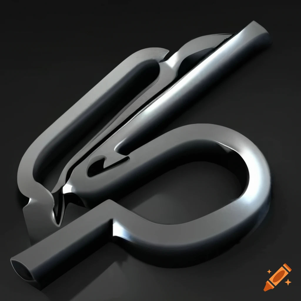 3d futuristic metallic font