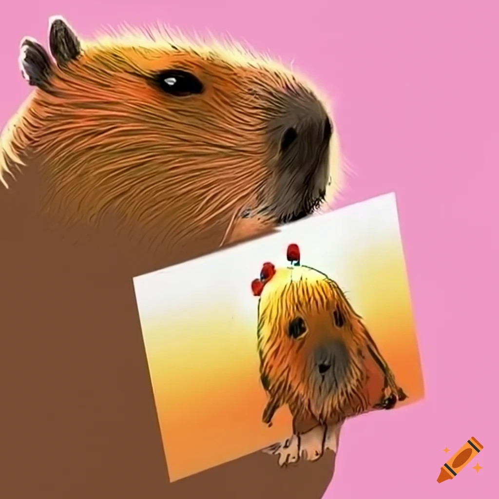 Capybara holding a poster on Craiyon