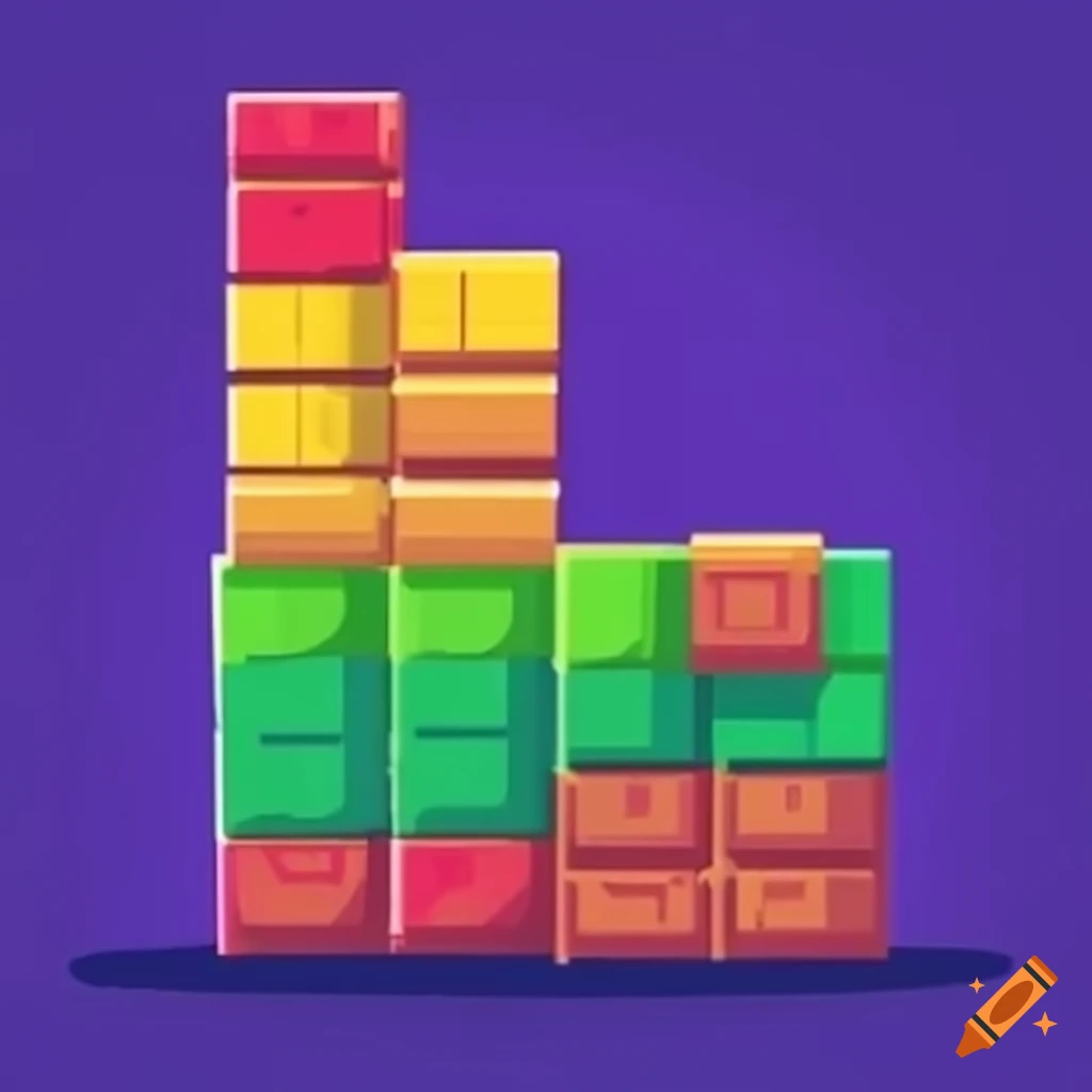 Abstract image of a blocky landscape