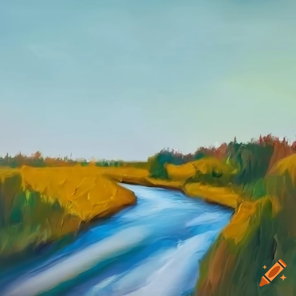 Minimalistic countryside river powerpoint background