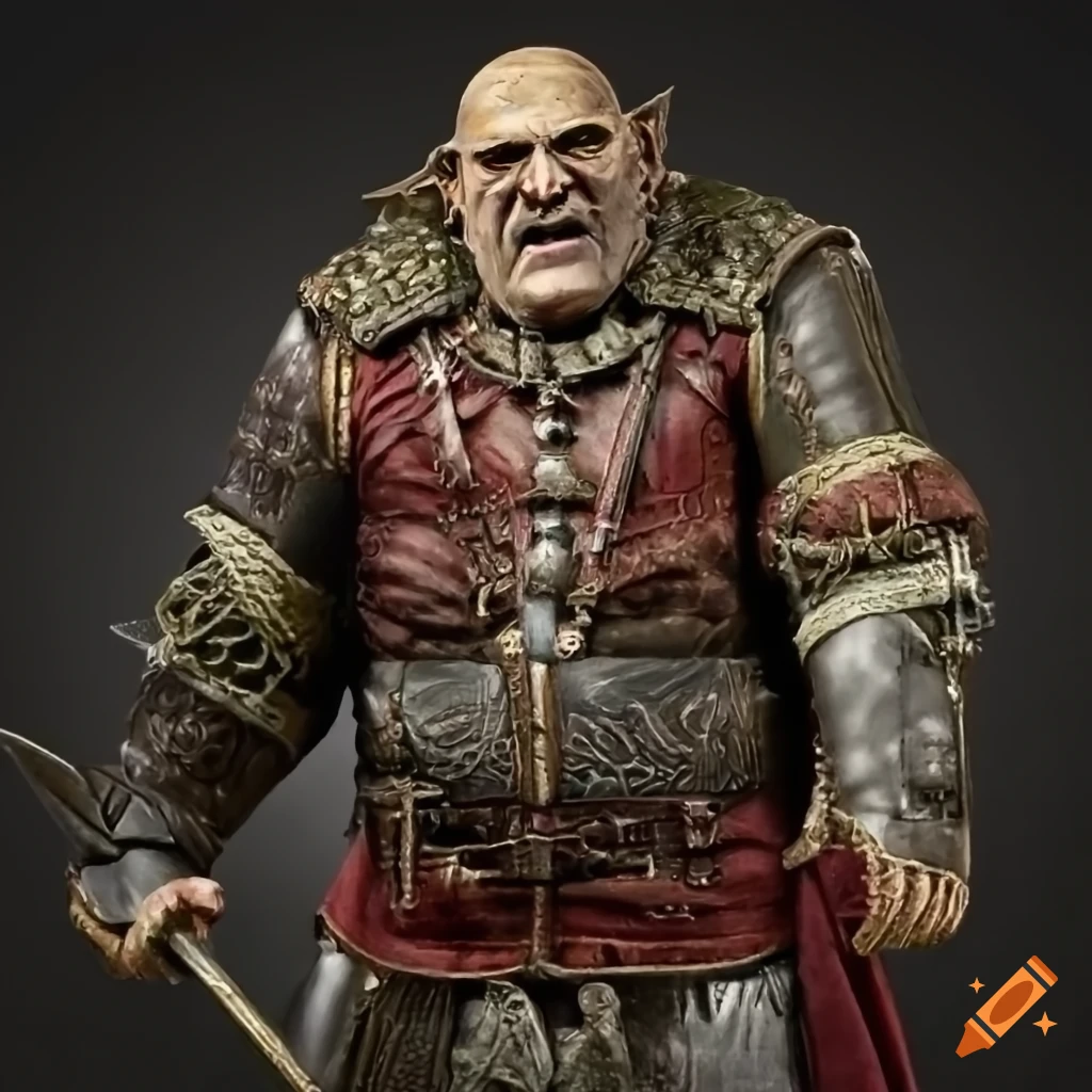 Artwork of Georgij Konstantinovič Žukov as medieval orc general on Craiyon