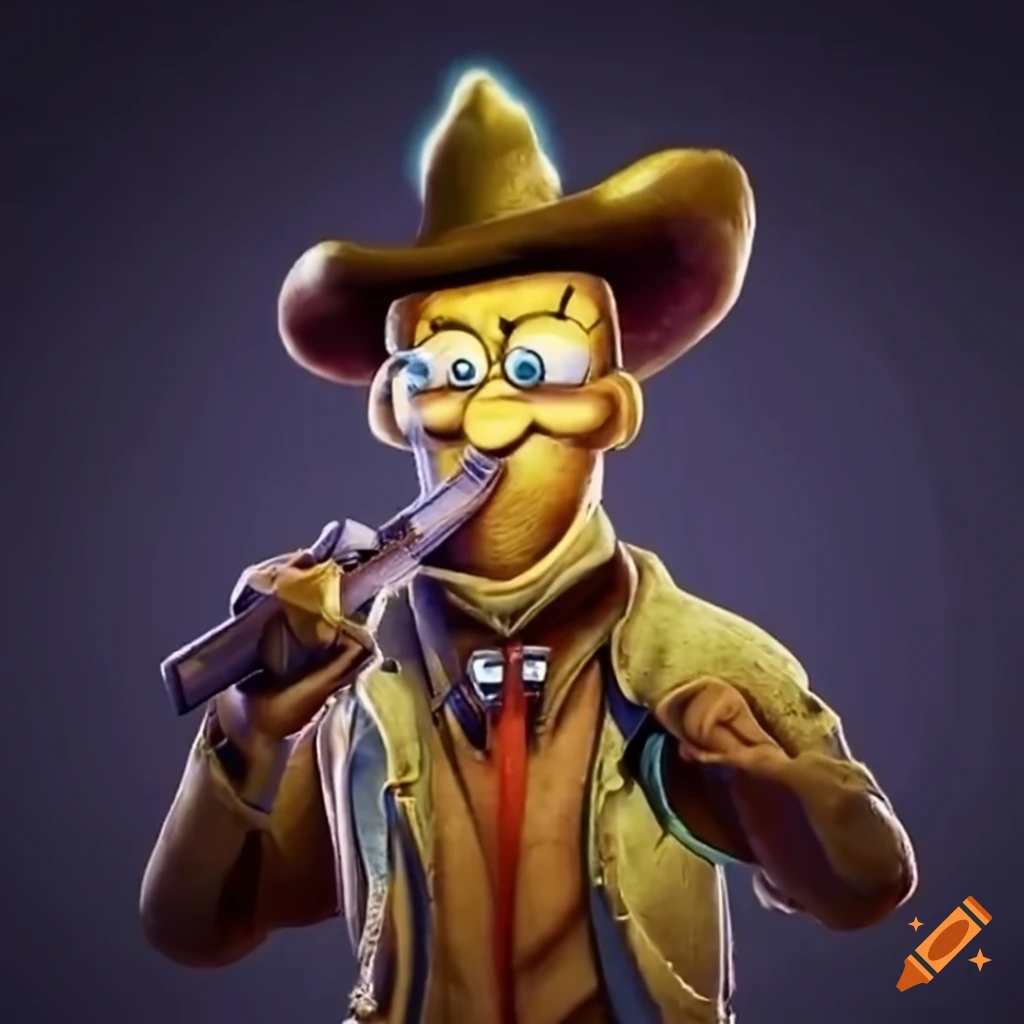 Spongebob squarepants as a sheriff in old western style on Craiyon