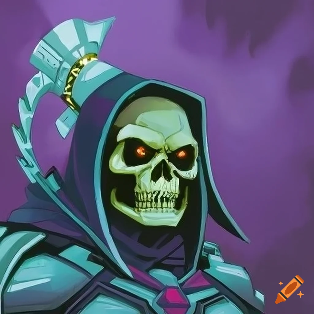 Cyberpunk Skeletor in Simon Bisley style on Craiyon