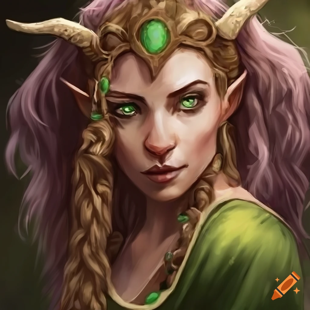 Portrait of a druid girl in dungeons & dragons art style on Craiyon