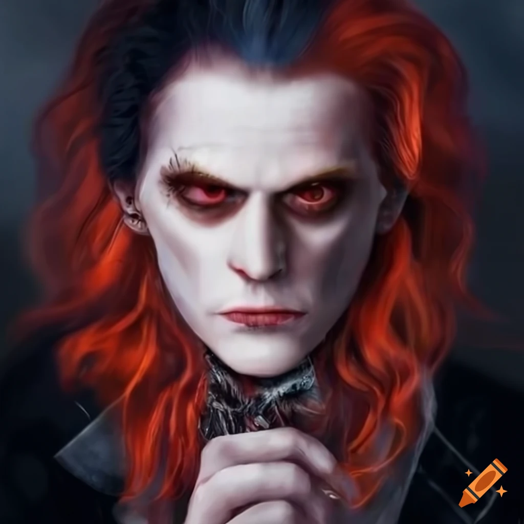 Realistic depiction of a stylish male vampire on Craiyon