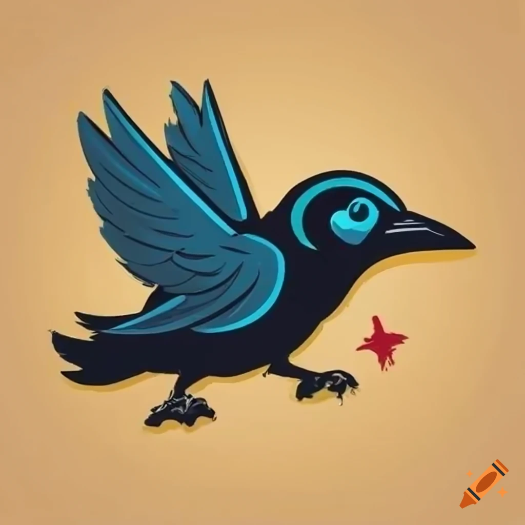 Crow logo for a gaming channel on Craiyon
