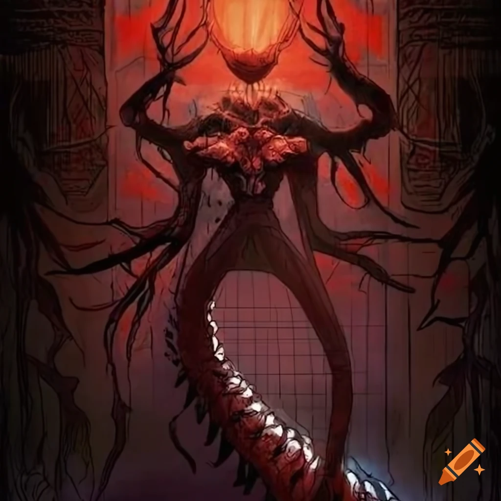 Artistic depiction of a nightmarish creature on Craiyon