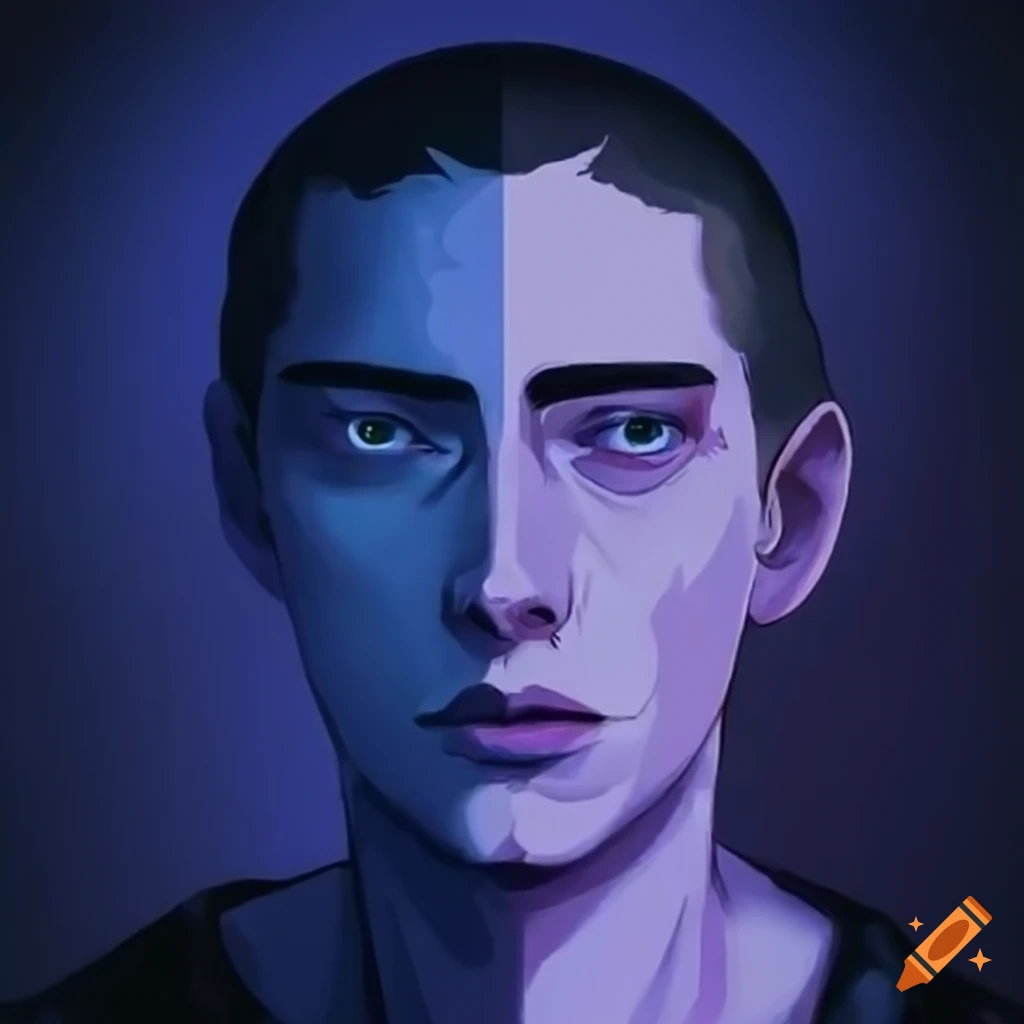 Artwork of a person symbolizing dualism on Craiyon