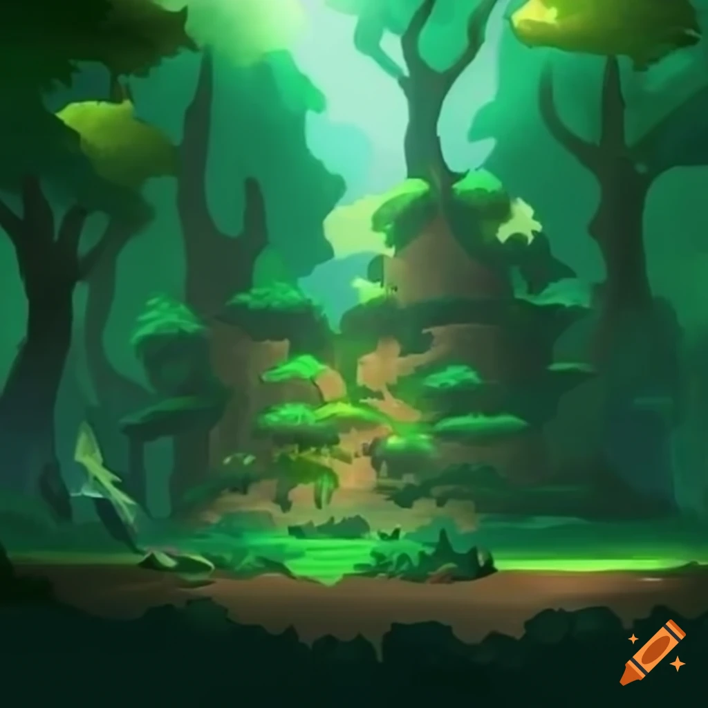 Forest basic land card in Magic: The Gathering style on Craiyon