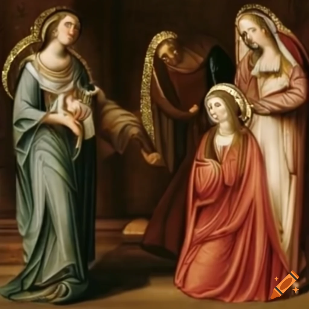 Religious painting titled the visitation on Craiyon