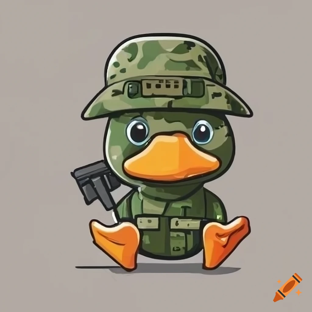 Duck wearing a cap in cartoon style on Craiyon