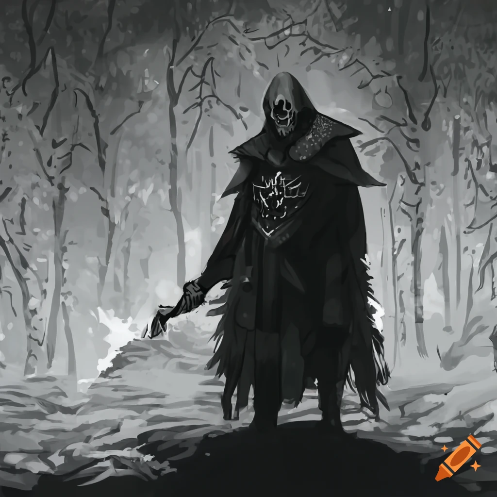 Undead warrior in snowy forest