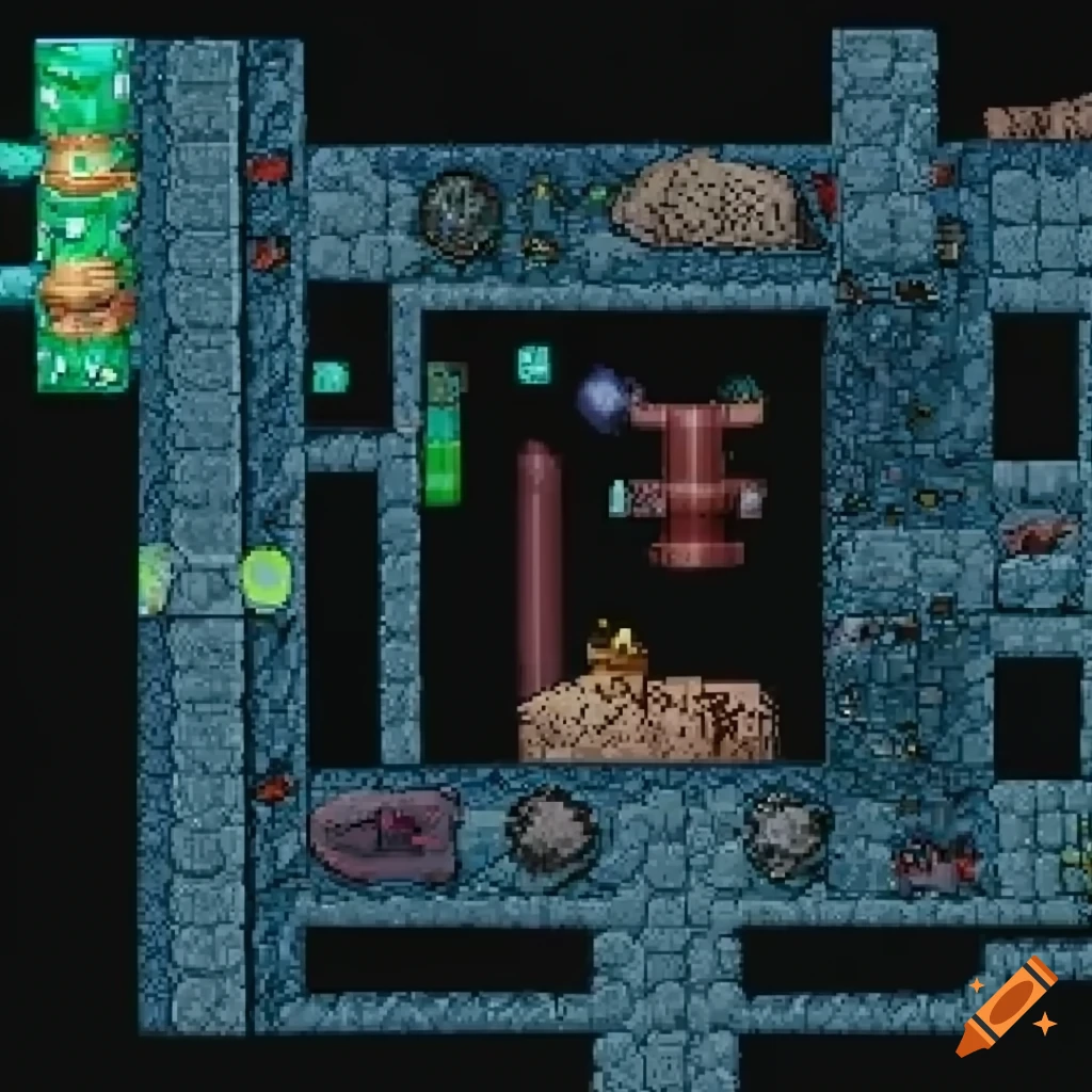 2d pixel art of super metroid game level on Craiyon