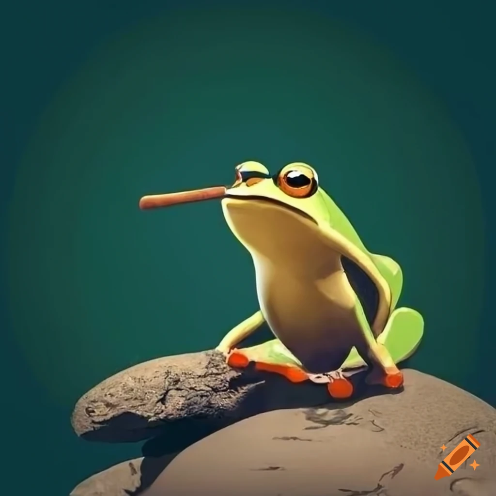 Humanoid frog tank commander in world war setting on Craiyon