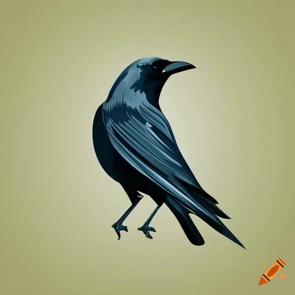 Abstract logo design with a hooded crow on Craiyon