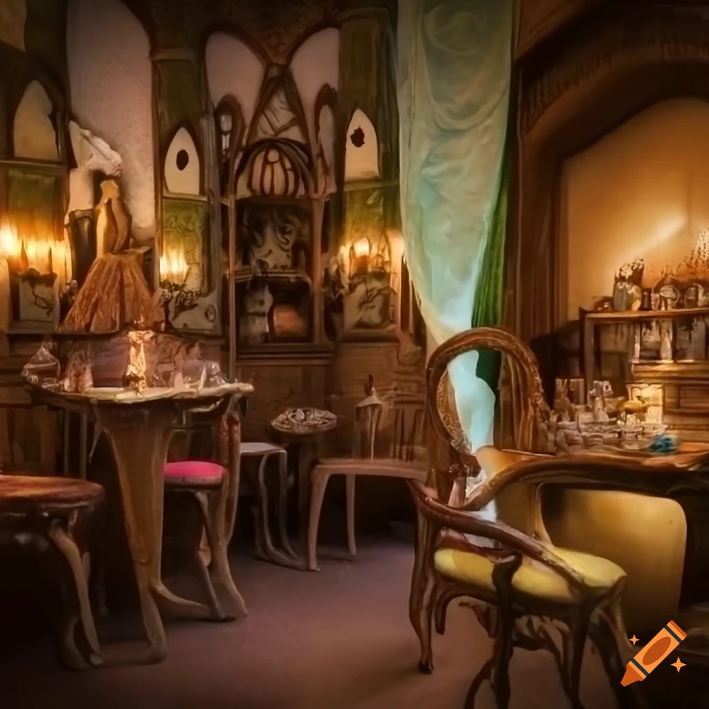 Elven fantasy cafe on Craiyon