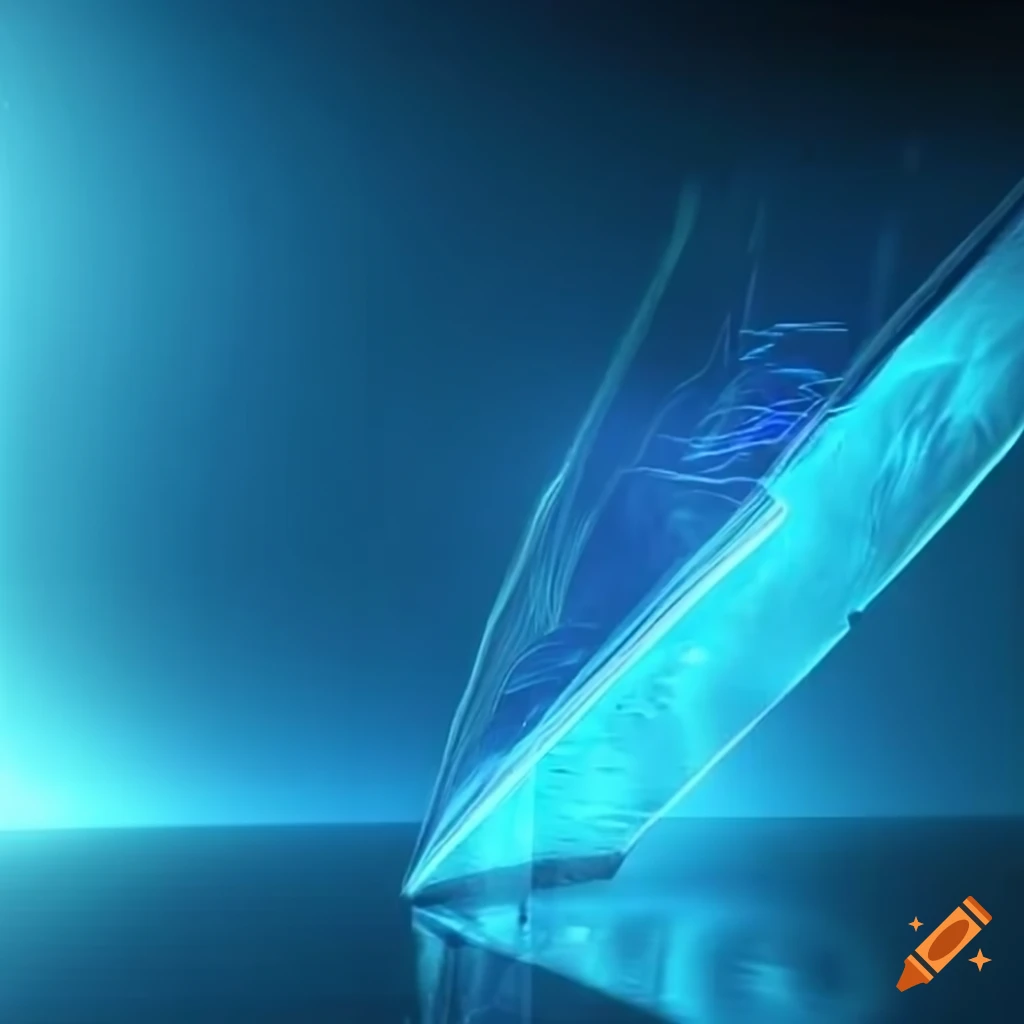 Blue hologram screen cgi rendering