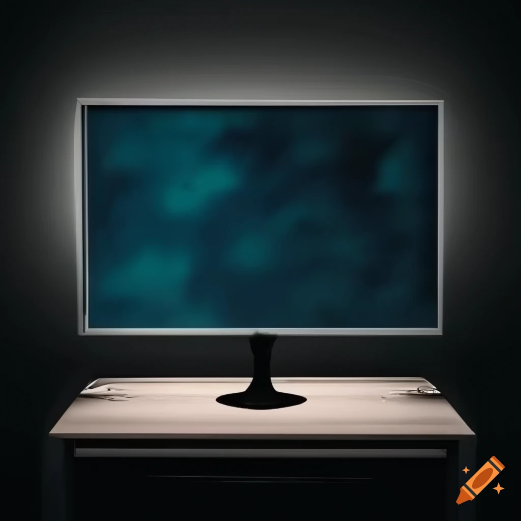 3d graphics room with a large screen on Craiyon