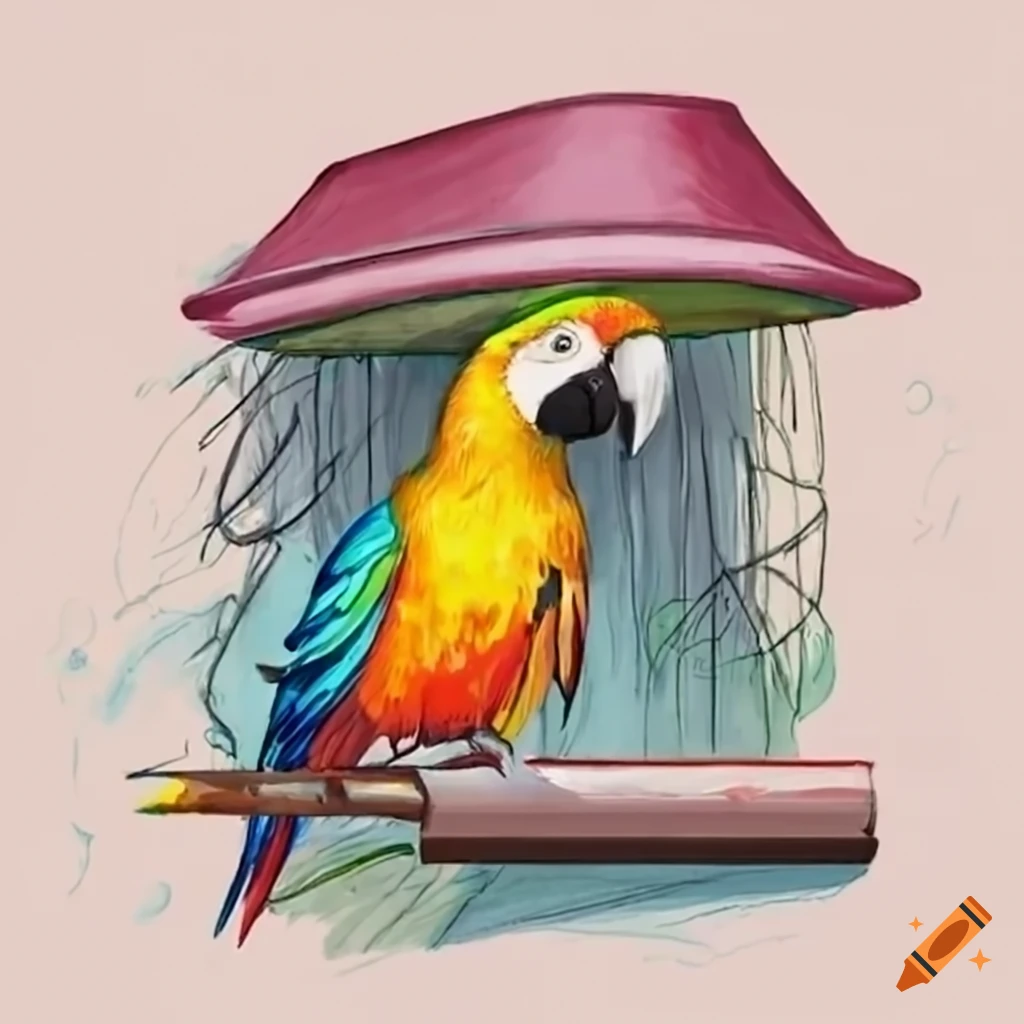 White cockatiel hand puppet wearing a hat on Craiyon