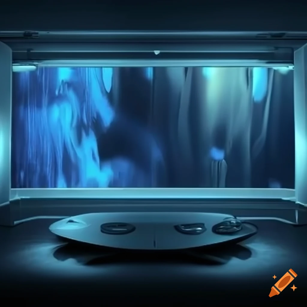 Modern room with a large screen on Craiyon