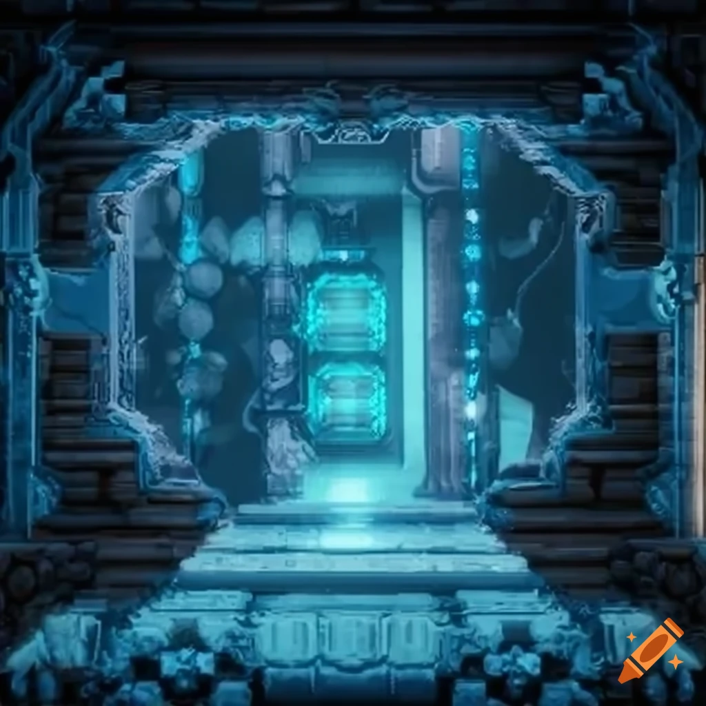 Creepy 2d game with alien and slimy tiles on Craiyon