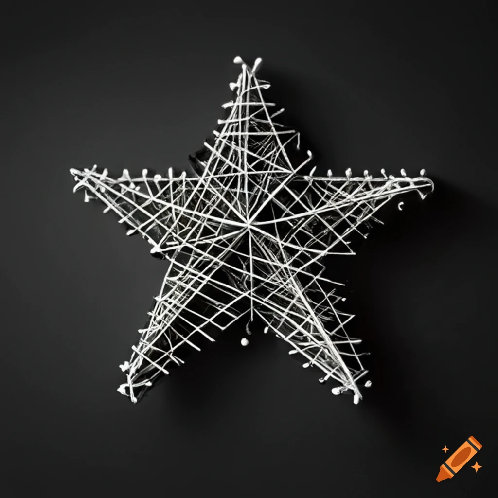 String art of a star shape on Craiyon