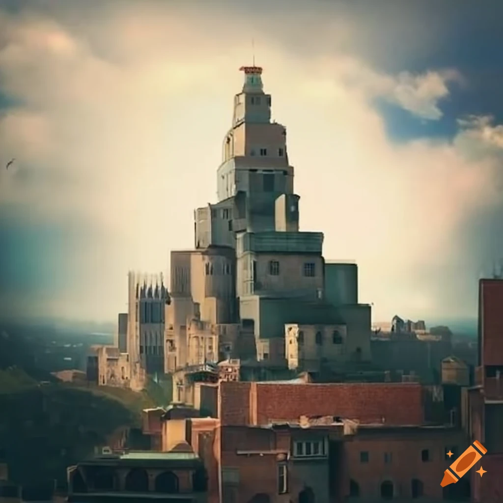 Medieval city with colorful palaces and rectangular towers on Craiyon