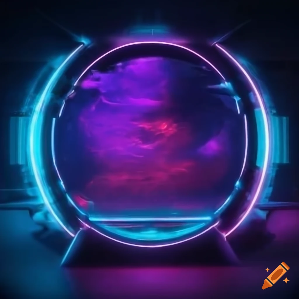 Image of a futuristic neon screen on Craiyon