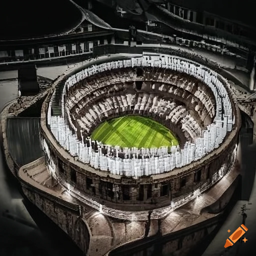 Sustainable stadium inspired by colosseum on Craiyon