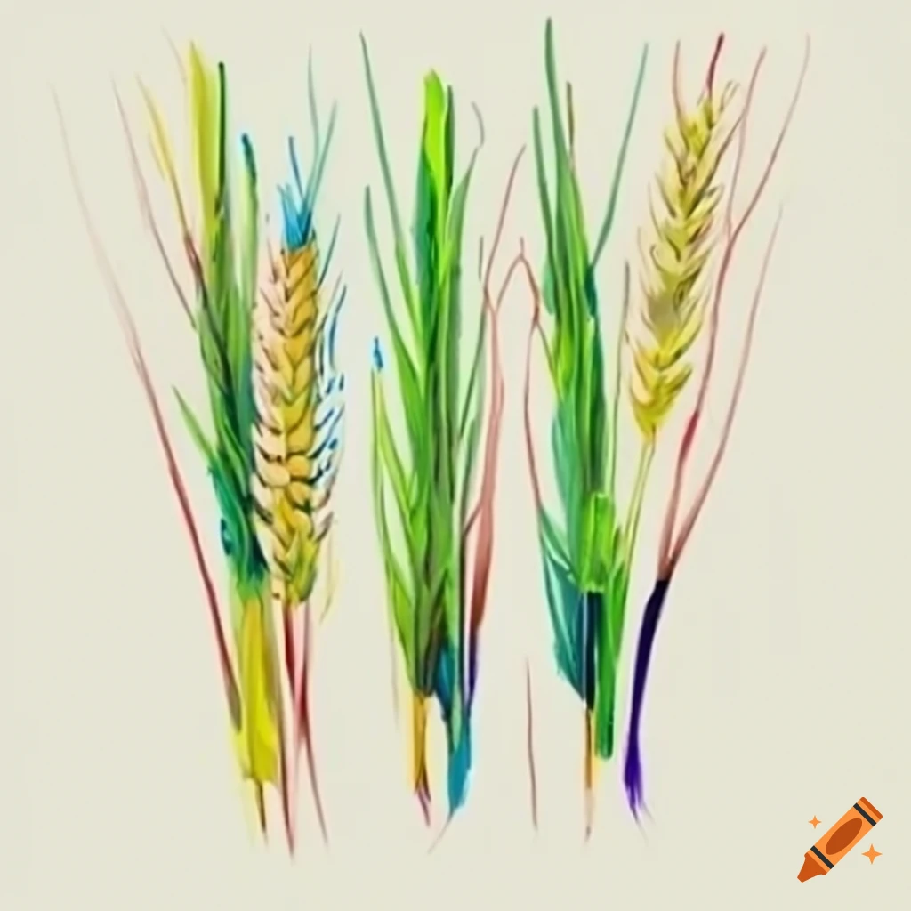 Drawing of rye grass anatomy