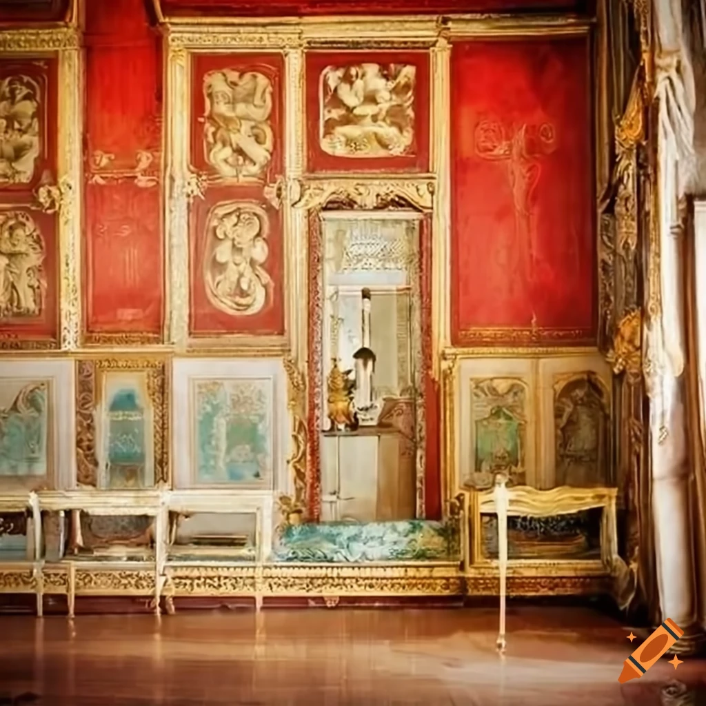 Paintings in ancient royal room