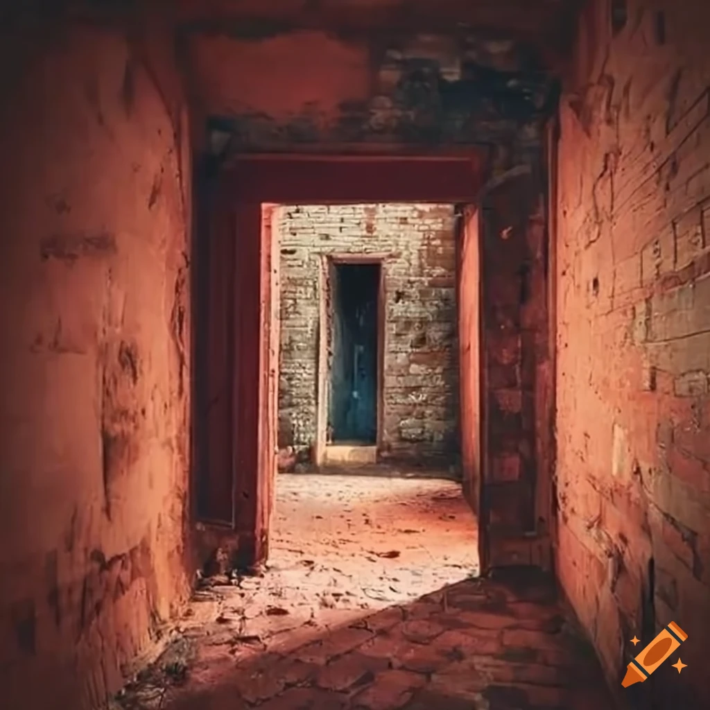 Old worn-down Spanish brick house on Craiyon