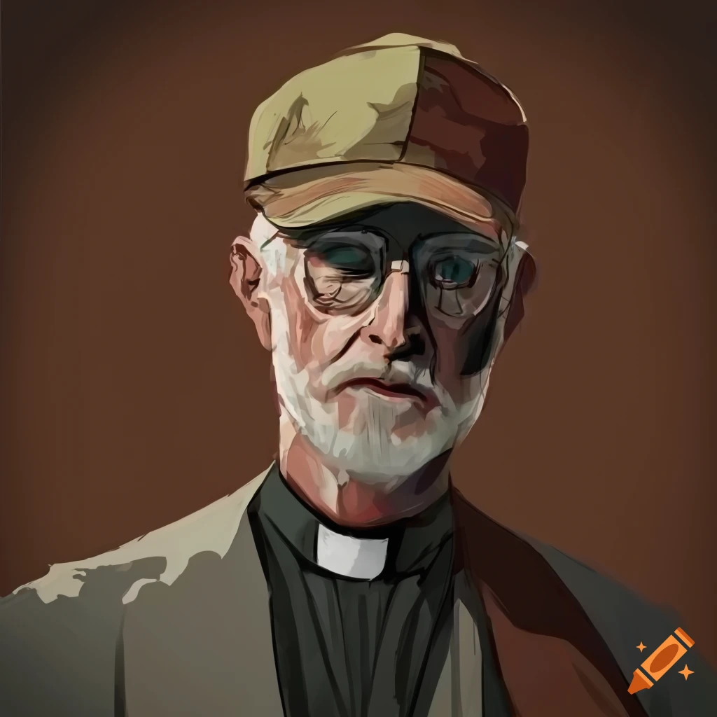 Portrait of an actor as a catholic priest in disco artstyle on Craiyon