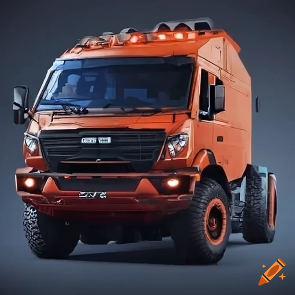 Concept design of a kamaz 4x4 offroad vehicle on Craiyon