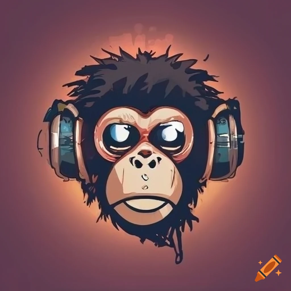 Edgy rap band logo with monkey illustrations on Craiyon