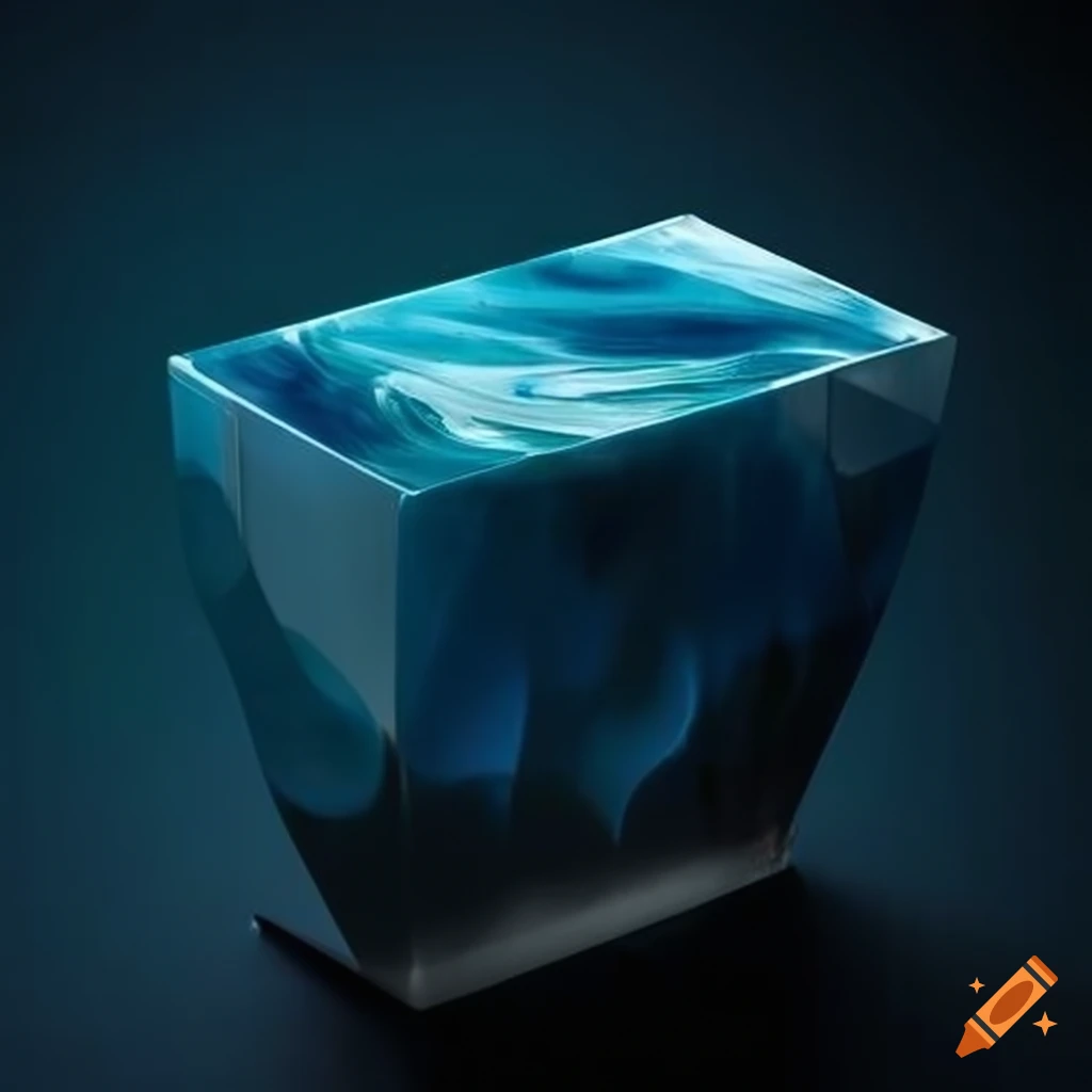 Wave-like resin architecture artwork on Craiyon