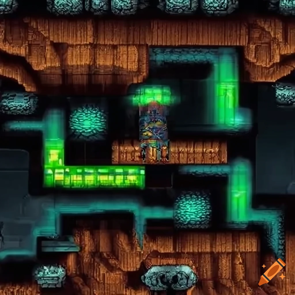 2d game map with rocks and platforms