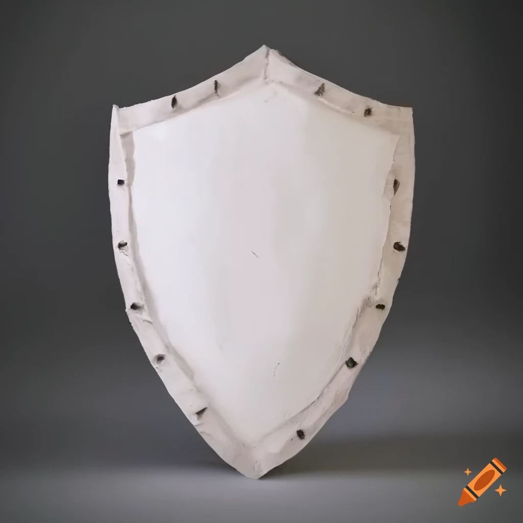 White paper mache shield on Craiyon