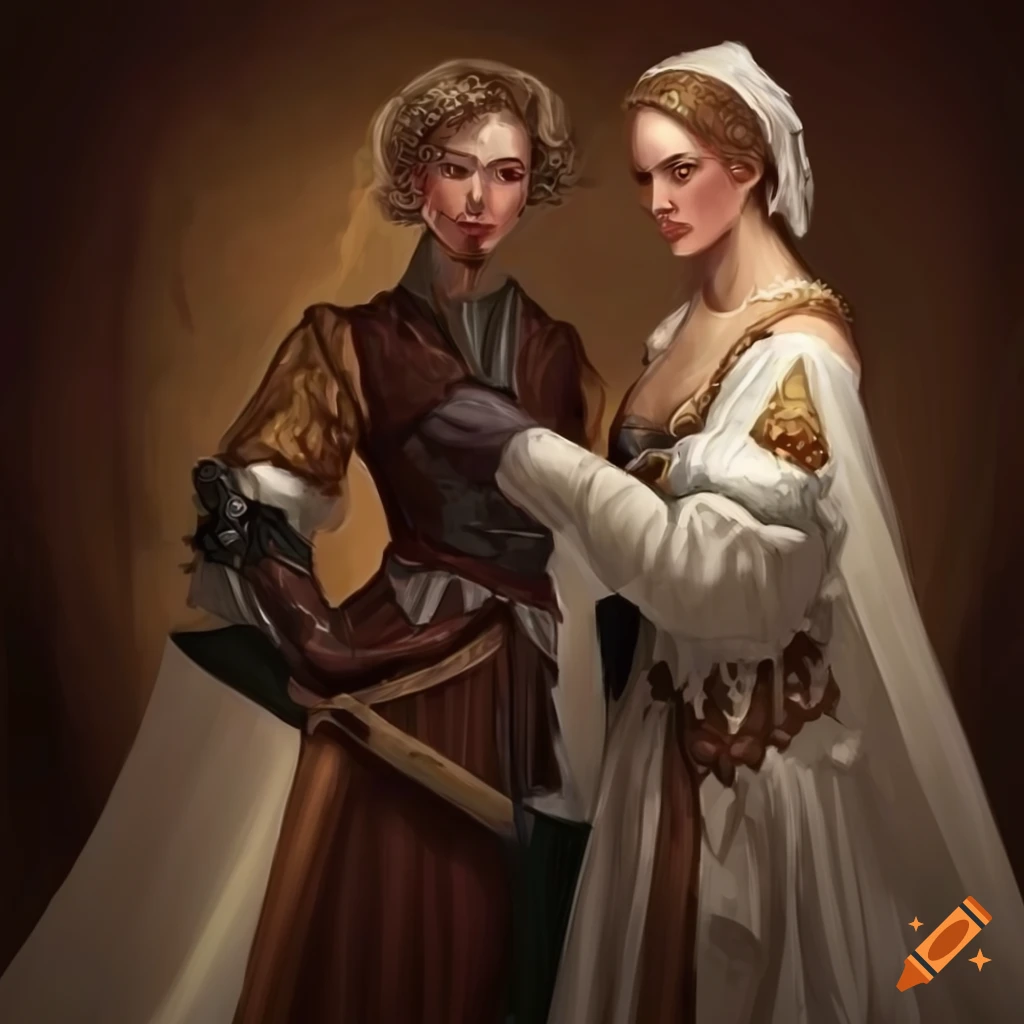 Fantasy art of two rebels in white outfits on Craiyon