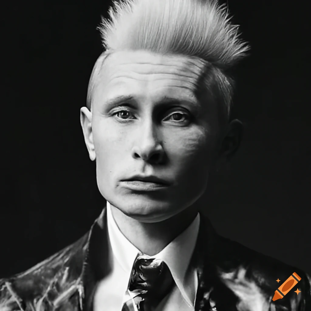 Vladimir putin with a unique and edgy billy idol-inspired haircut on ...