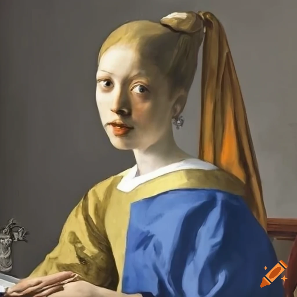 Gentleman washing his hands in a classic painting by johannes vermeer ...