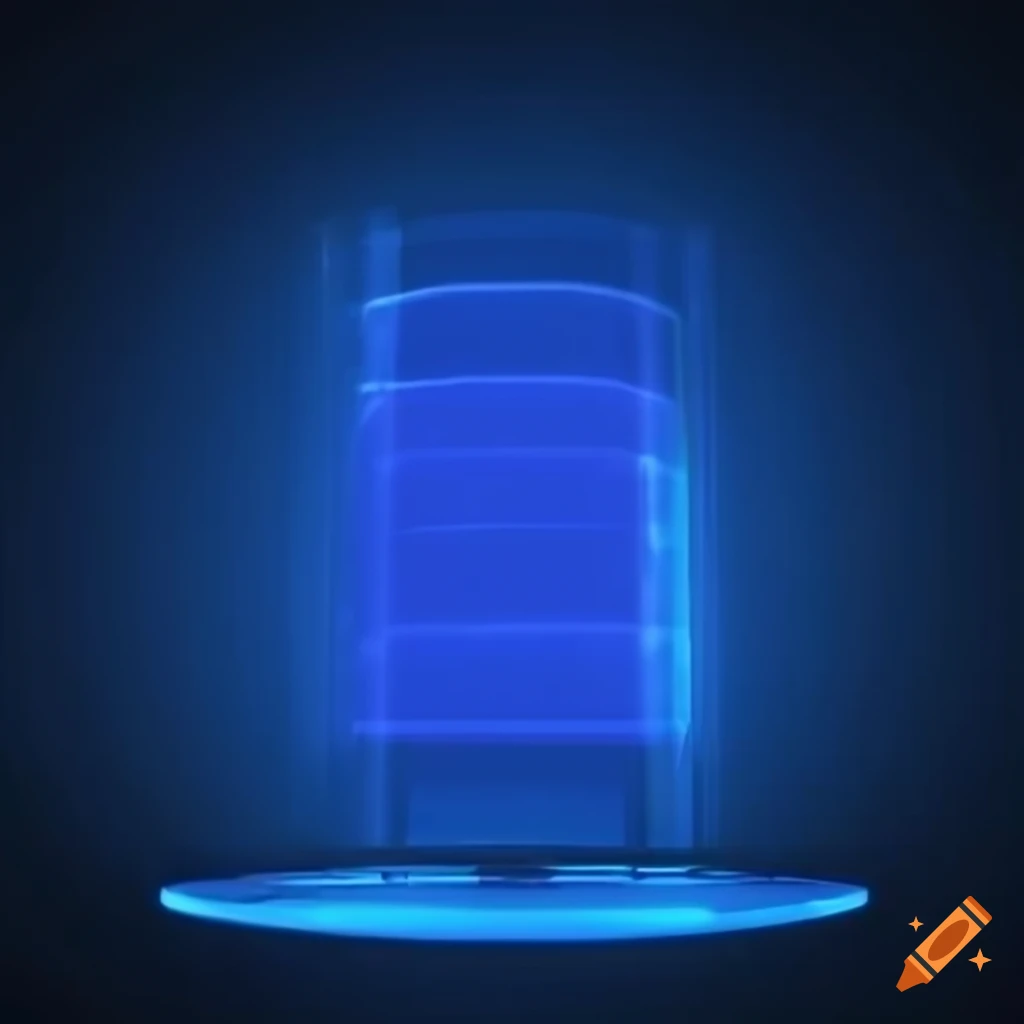 Blue hologram screen cgi rendering on Craiyon