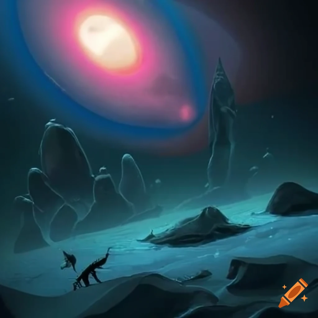 Image of a dangerous alien planet on Craiyon