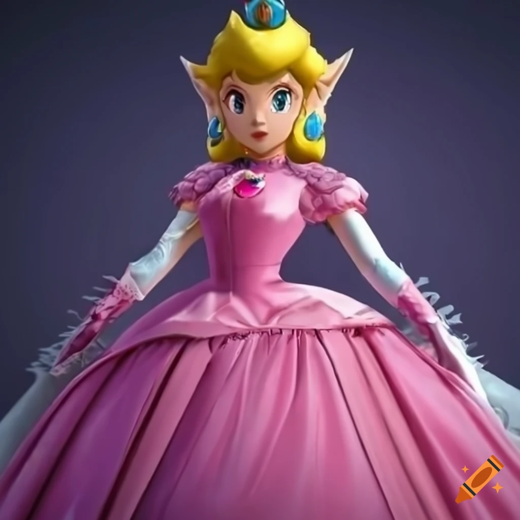 Link dressed as Princess Peach in a stunning outfit on Craiyon