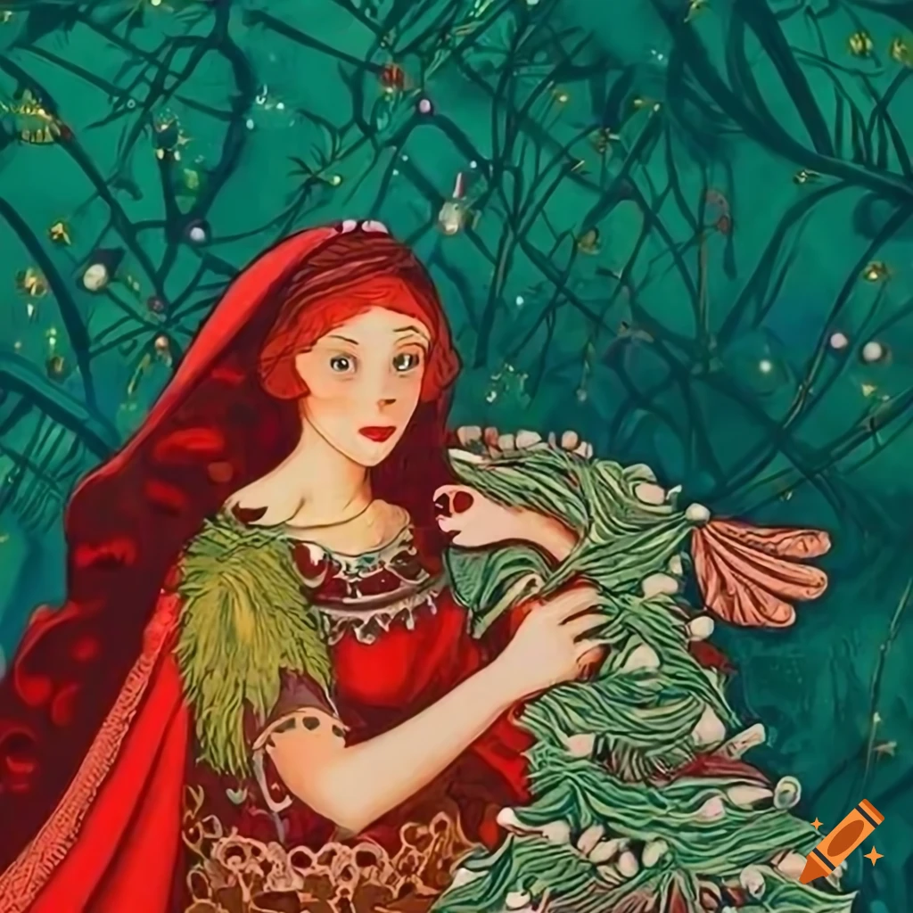 Ultra high resolution illustration of a Russian folktale Christmas ...