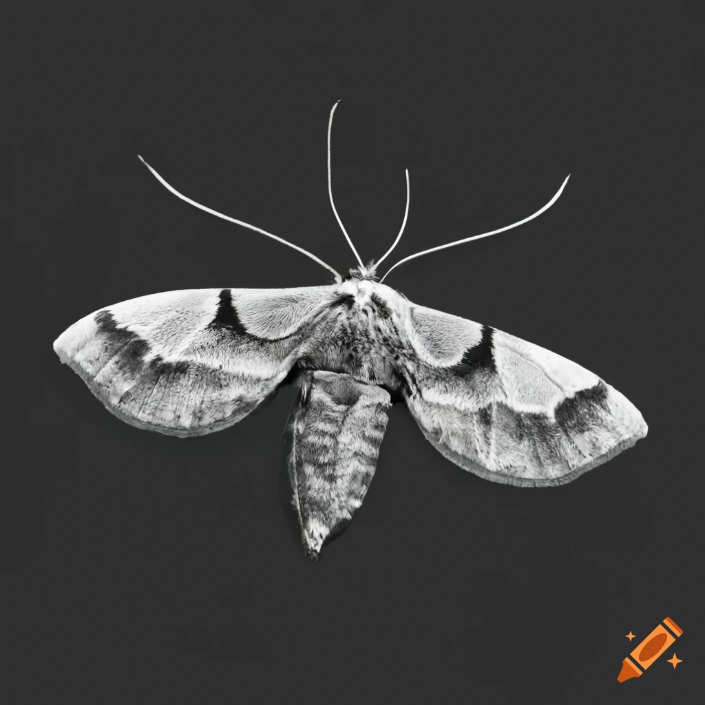 Monochrome minimalist sketch of a moth on Craiyon