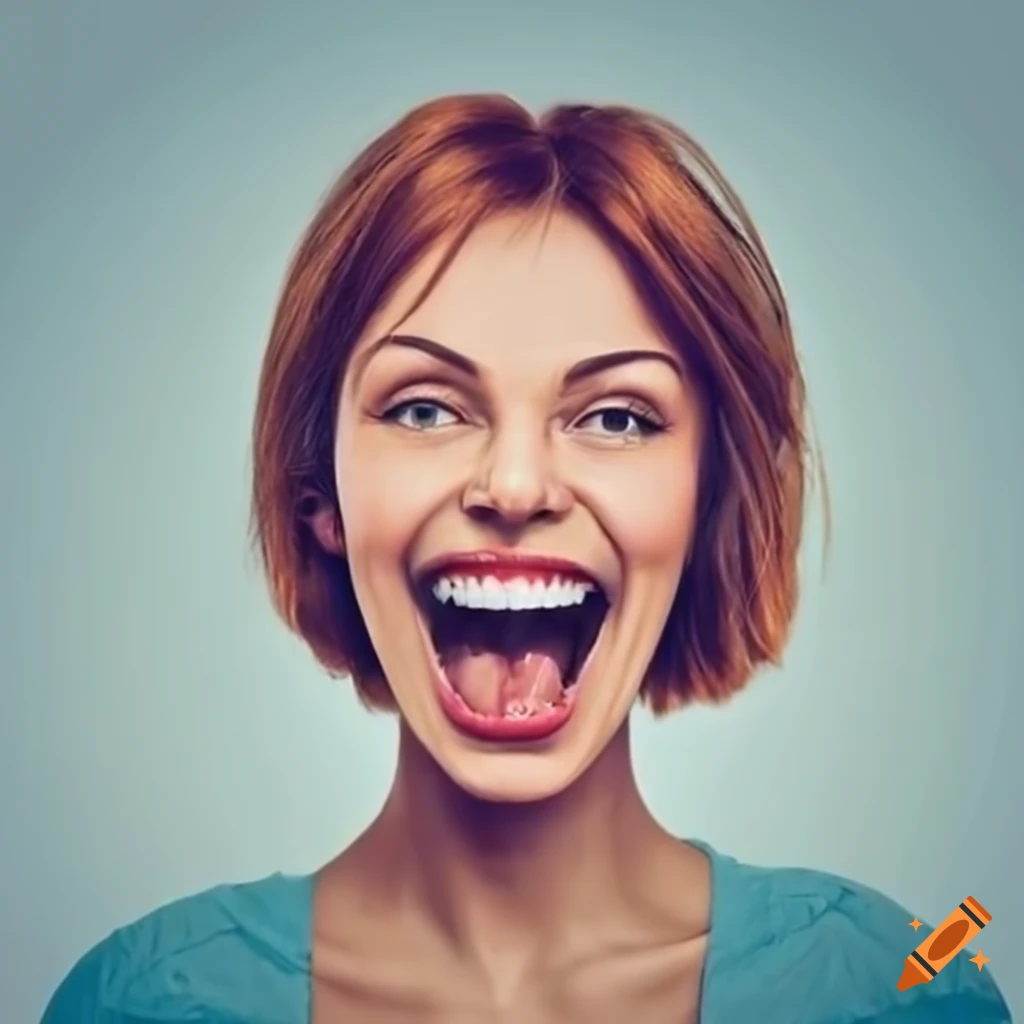 Woman with a joyful expression on Craiyon